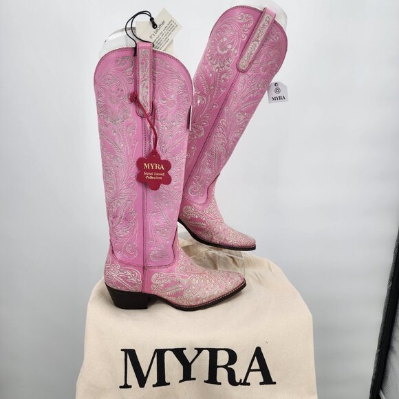 Myra Bag | Shoes | Myra Bag Valentina Trail Hand Tooled Tall Pink ...